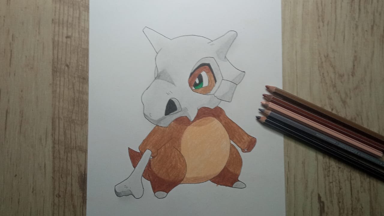 How To Draw Cubone From Pokemon |Colored Pencil - YouTube