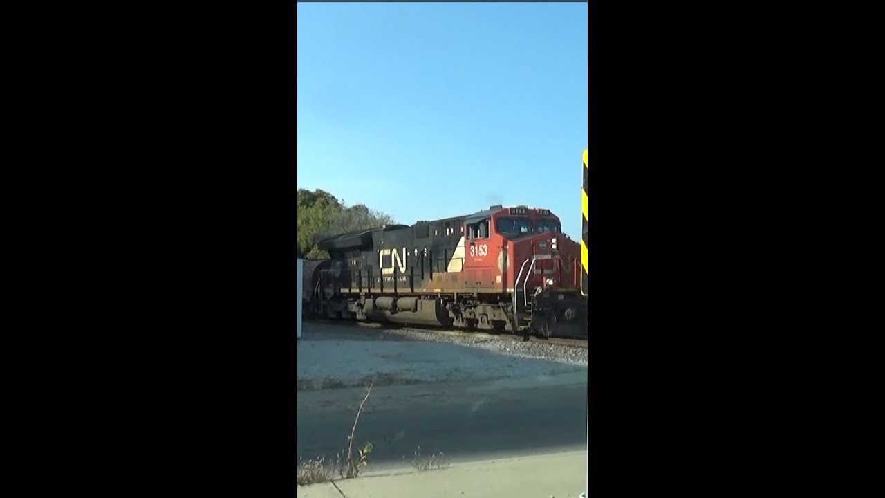 CN 3153 Leading A Manifest Freight Train Westbound/w CN 3036 As DPU ...