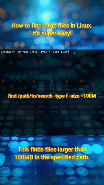 How to find large files in Linux - YouTube