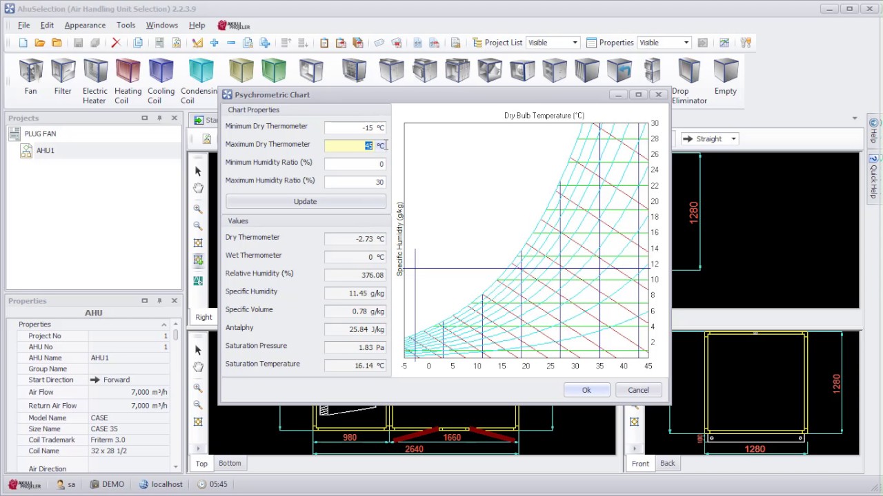 AHU Selection - (Air Handling Unit Selection) - Psychrometric Chart ...