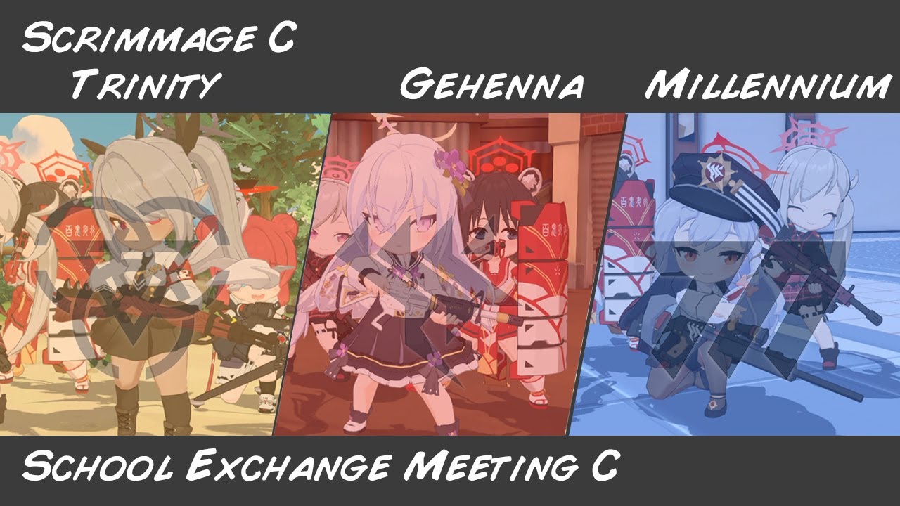 [Blue Archive EN] Scrimmage C - Trinity, Gehenna, Millennium - YouTube