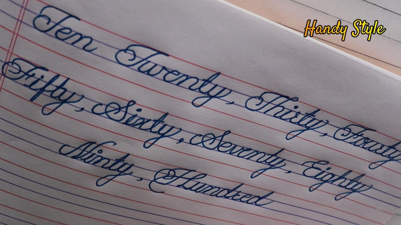 Numbers ten twenty thirty in Cursive writing / English handwriting ...
