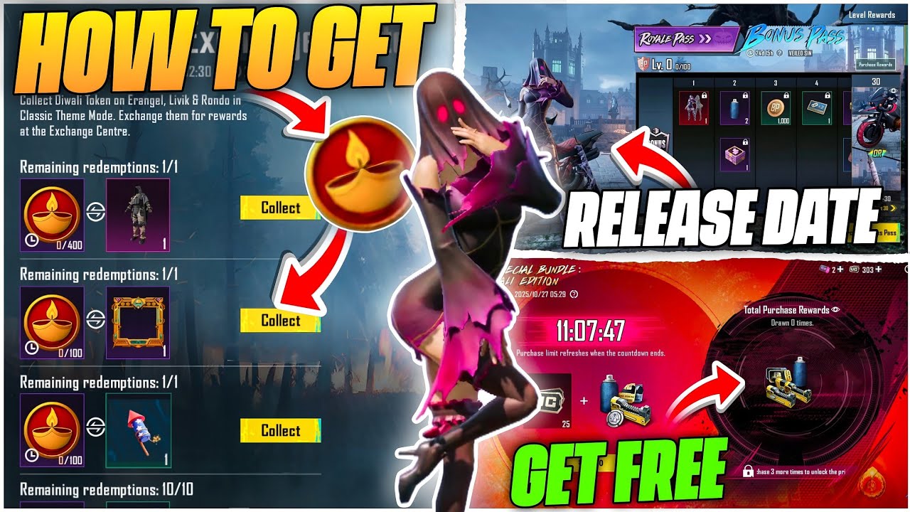 HOW TO GET DIWALI TOKEN IN BGMI / A15 BONUS PASS RELEASE DATE - YouTube