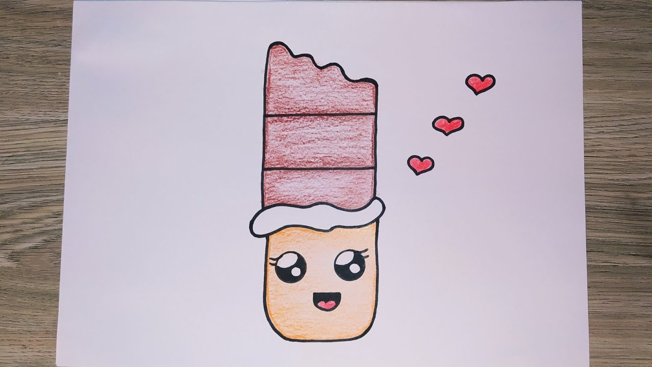 كيف ترسم شوكولاتة كيوترسم شوكولاتة رسم للاطفال تعليم الرسم للمبتدئين Cute Chocolate Drawing