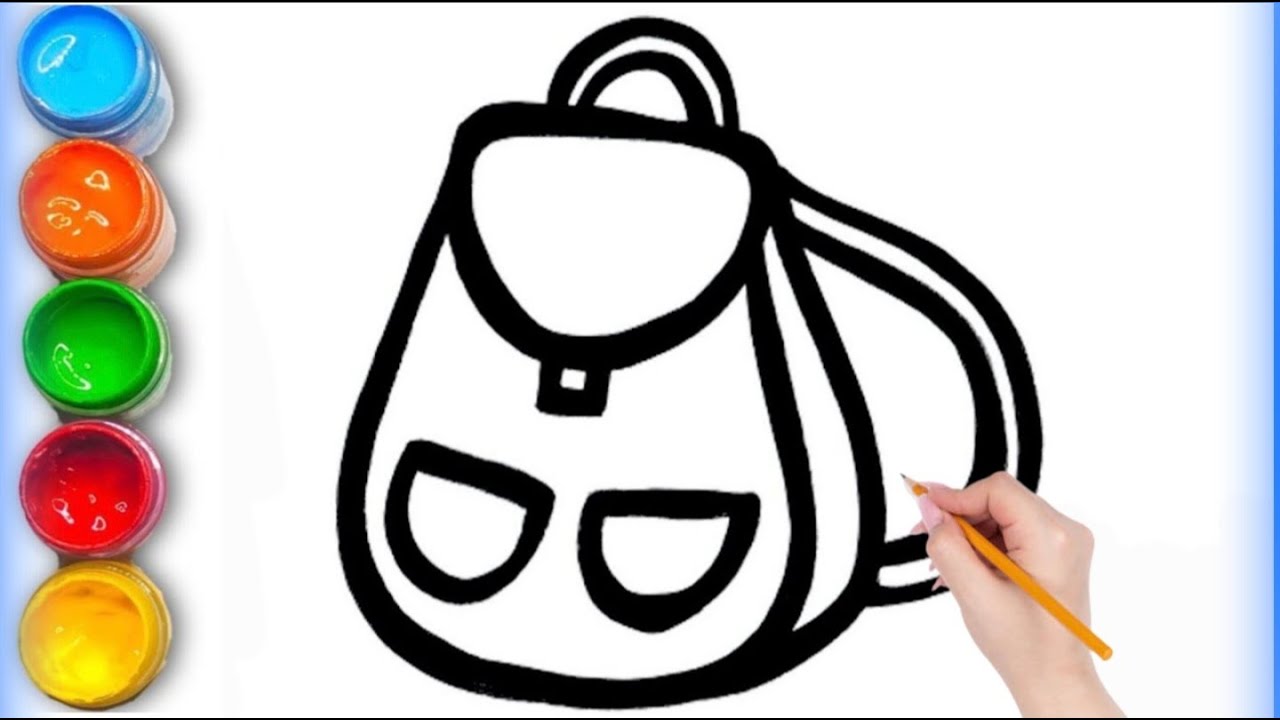 Easy Backpack drawing, painting and colouring for kids, toodles for ...