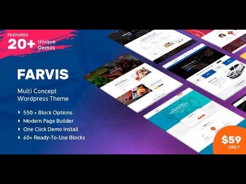 Farvis - Multipurpose WordPress Theme - YouTube