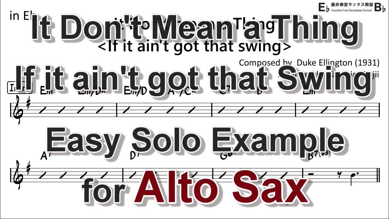 It don't mean a thing (If it ain't got that swing) - Easy Solo Example ...