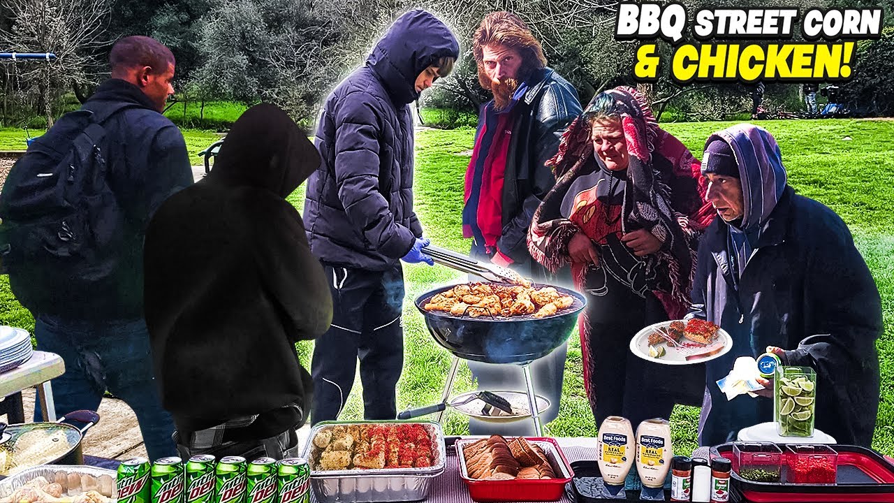 Cooking Mexican Street Corn & Chicken For Homeless People! - YouTube