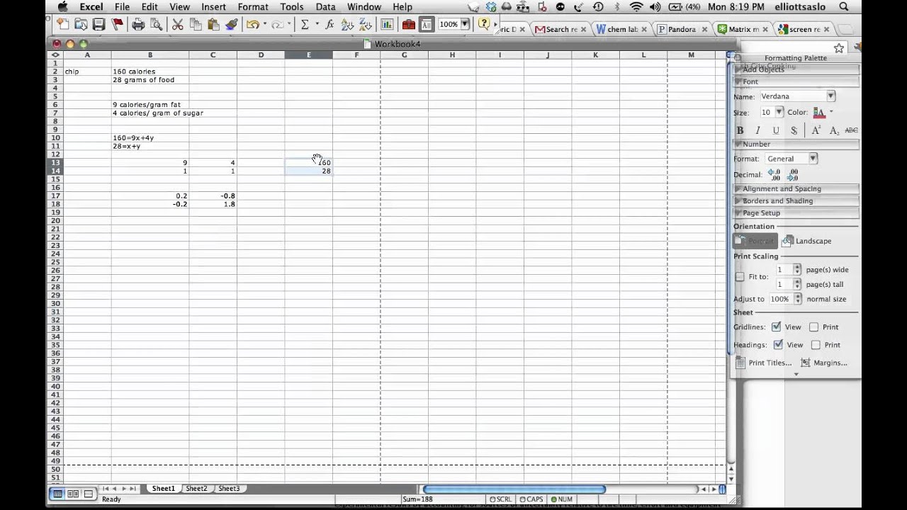 Solving A System Of Equations Using Excel And Matrices Youtube