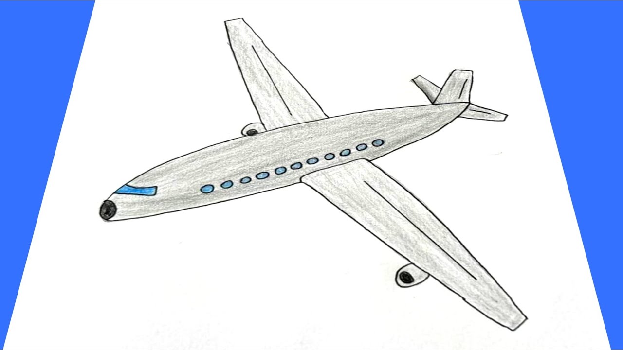 Easy Airplane Drawing for Kids and Beginners | Simple Step-by-Step ...