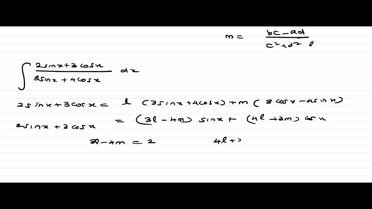 Evaluate 2 Sin x 3 Cos x 3 Sin x 4 Cos x x YouTube