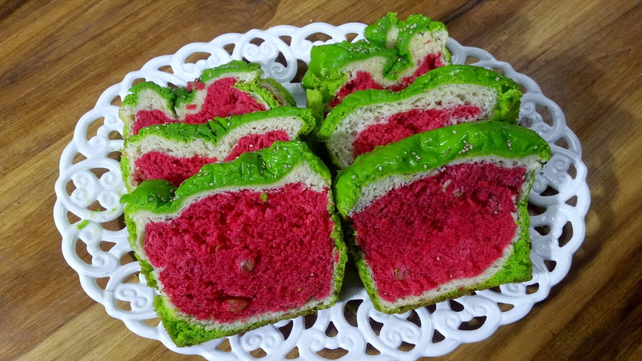 Watermelon Bread Recipe In Stove/তরমুজ ব্রেড রেসিপি চুলায় তৈরি/Bread ...