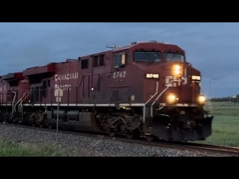CP 8742 leads CPKC 418 (Manifest) north at Okotoks, AB on the Aldersyde Sub - YouTube