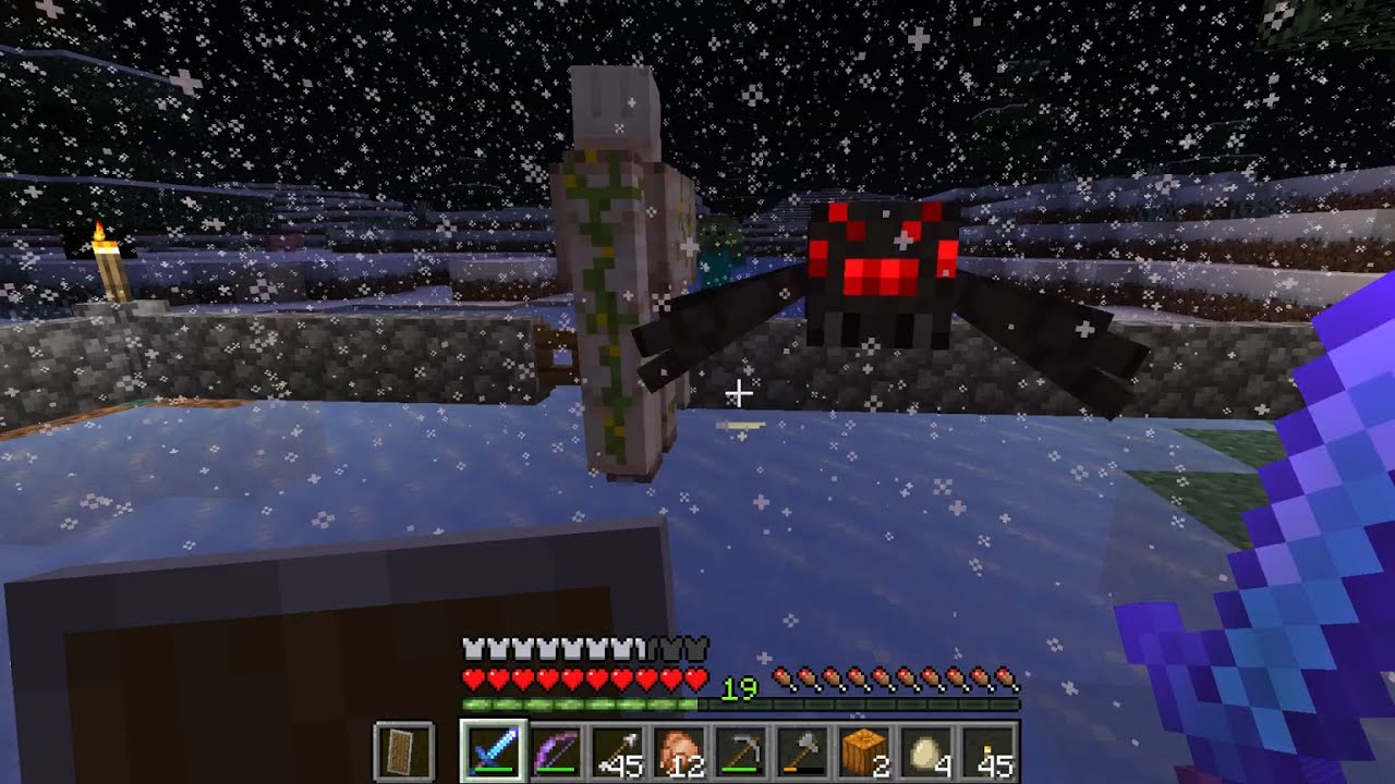 Golem killed the first Zombie and the first spider - YouTube