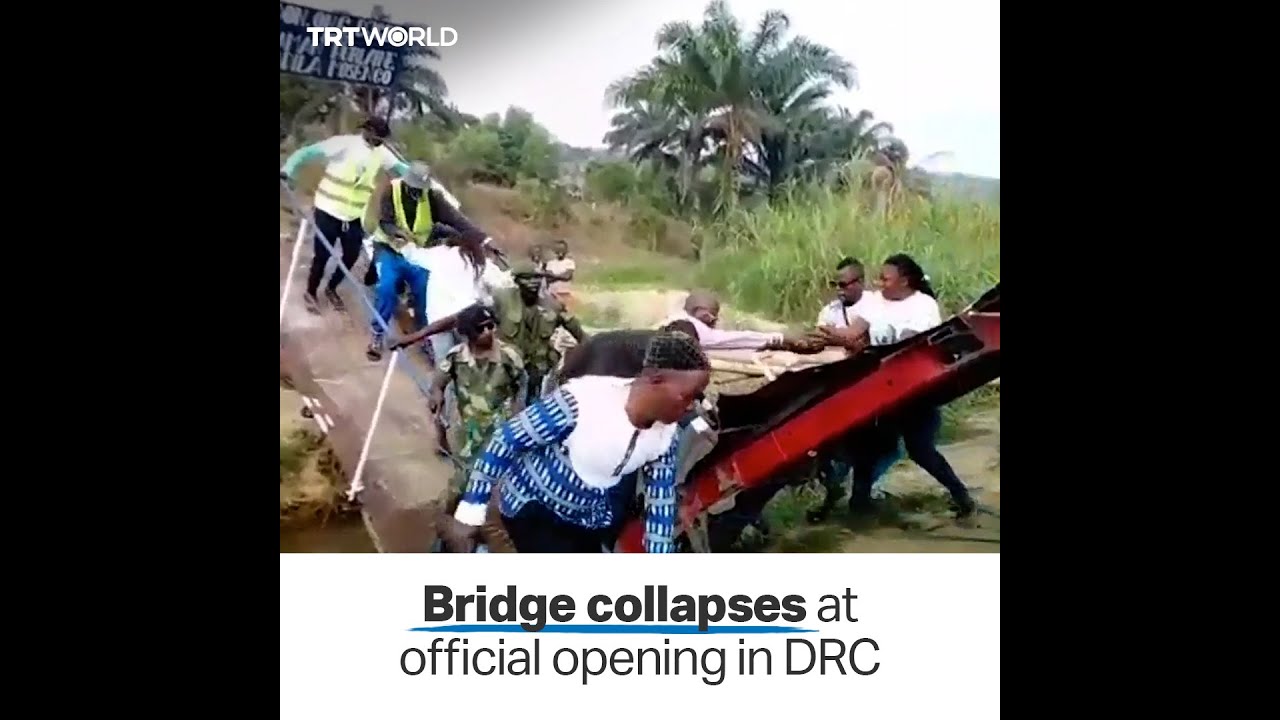 Bridge collapses during its inauguration in DRC - YouTube