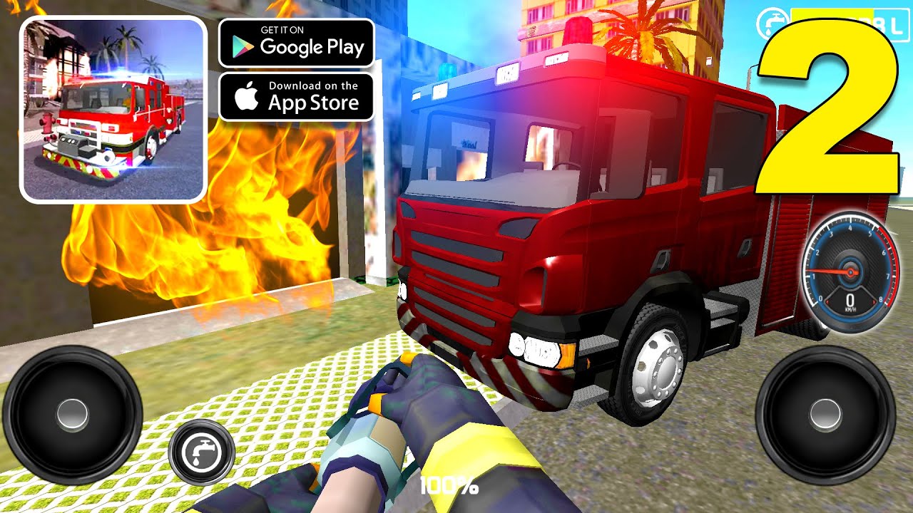 Fire Engine Simulator - Fire Truck Extinguishes Building Fire! #2 ...