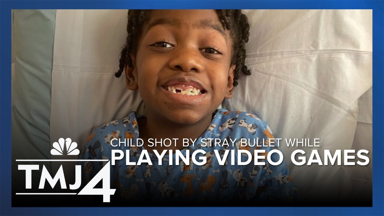 'I'm grateful he's still here': 6-year-old shot by stray bullet while playing video games - YouTube
