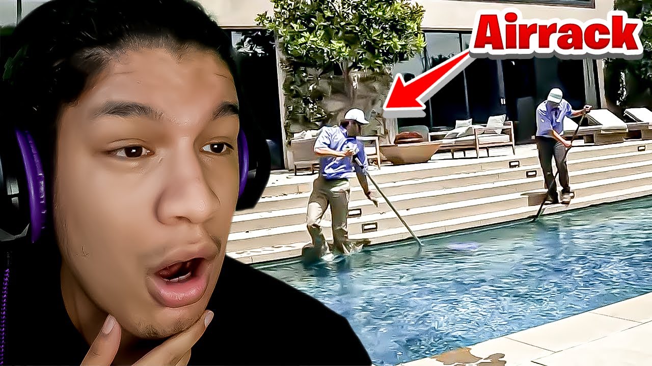 Yanu Reacts to Airrack Sneaking Into Celebrity Pools - YouTube