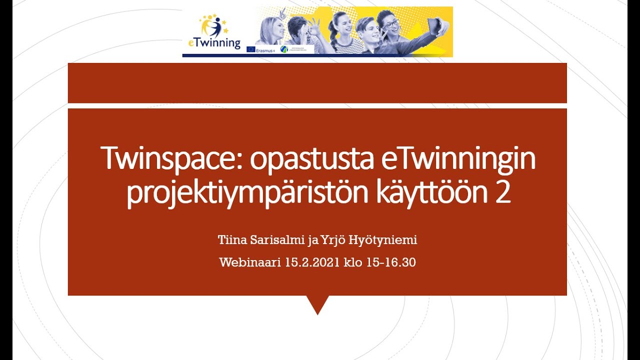 Twinspace: opastusta eTwinningin projektiympäristön käyttöön 2 - YouTube