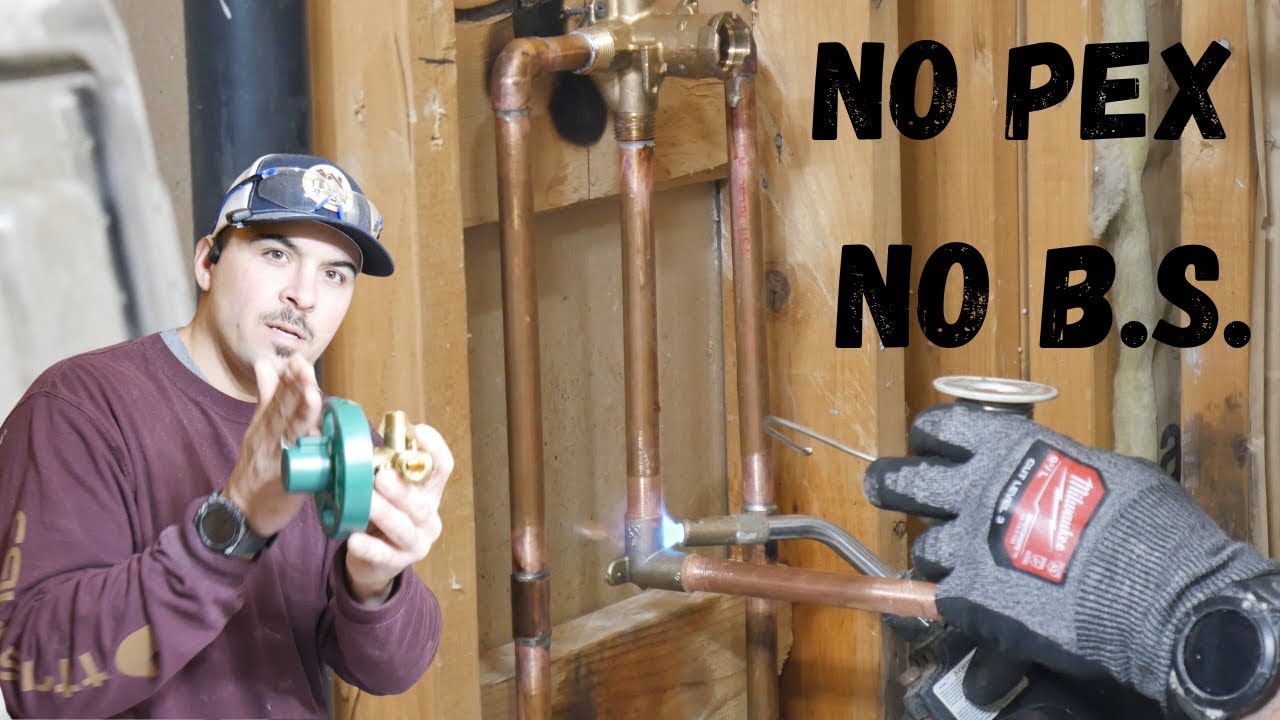 How to Install a Moen Shower & Tub Valve | All Soldered Joints | Step ...