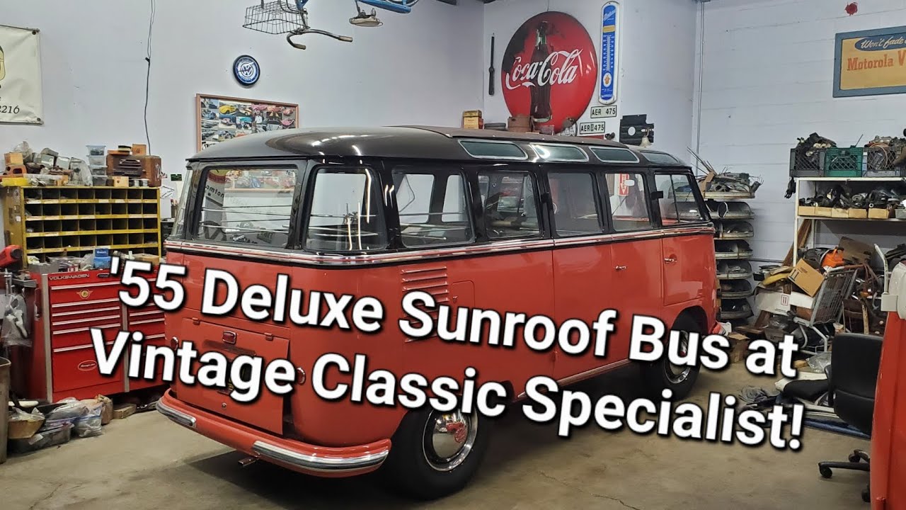 1955 Deluxe 23 Window Sunroof VW bus in for a couple small things. What ...