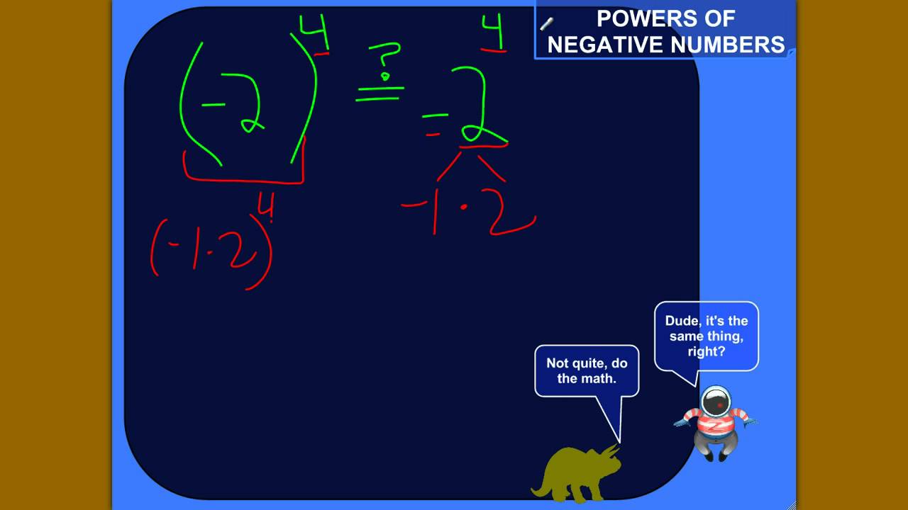 Powers Of Negative Numbers YouTube