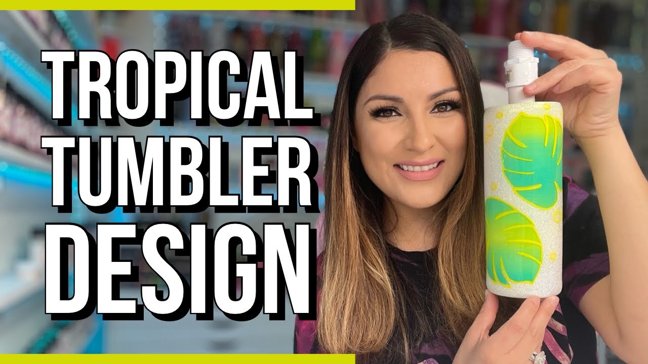 Super easy to follow peek a boo tropical tumbler tutorial - YouTube