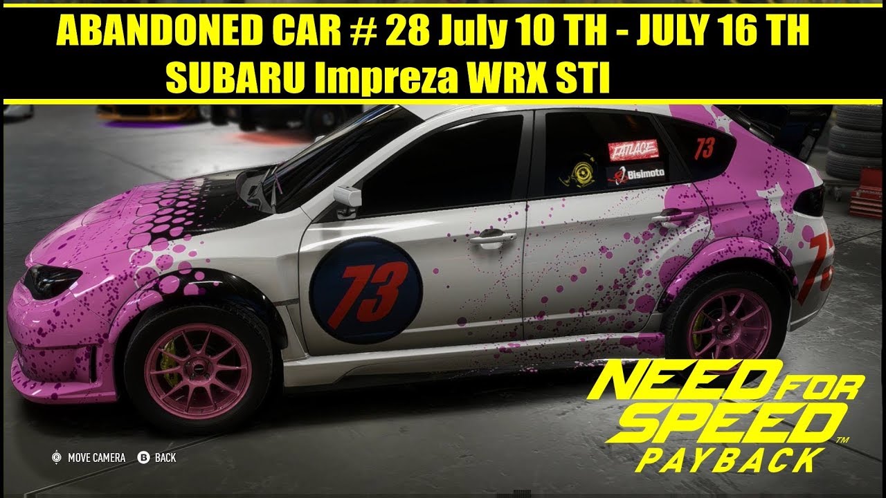 Need For Speed Payback: Abandoned Car #28 July 10 th - July 16th SUBARU ...