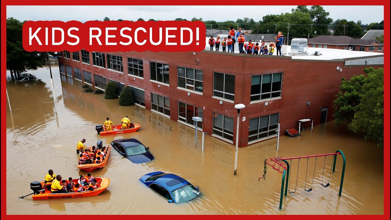 Maryland Underwater: Kids Trapped in School! Worst Flood in 29 Years ...