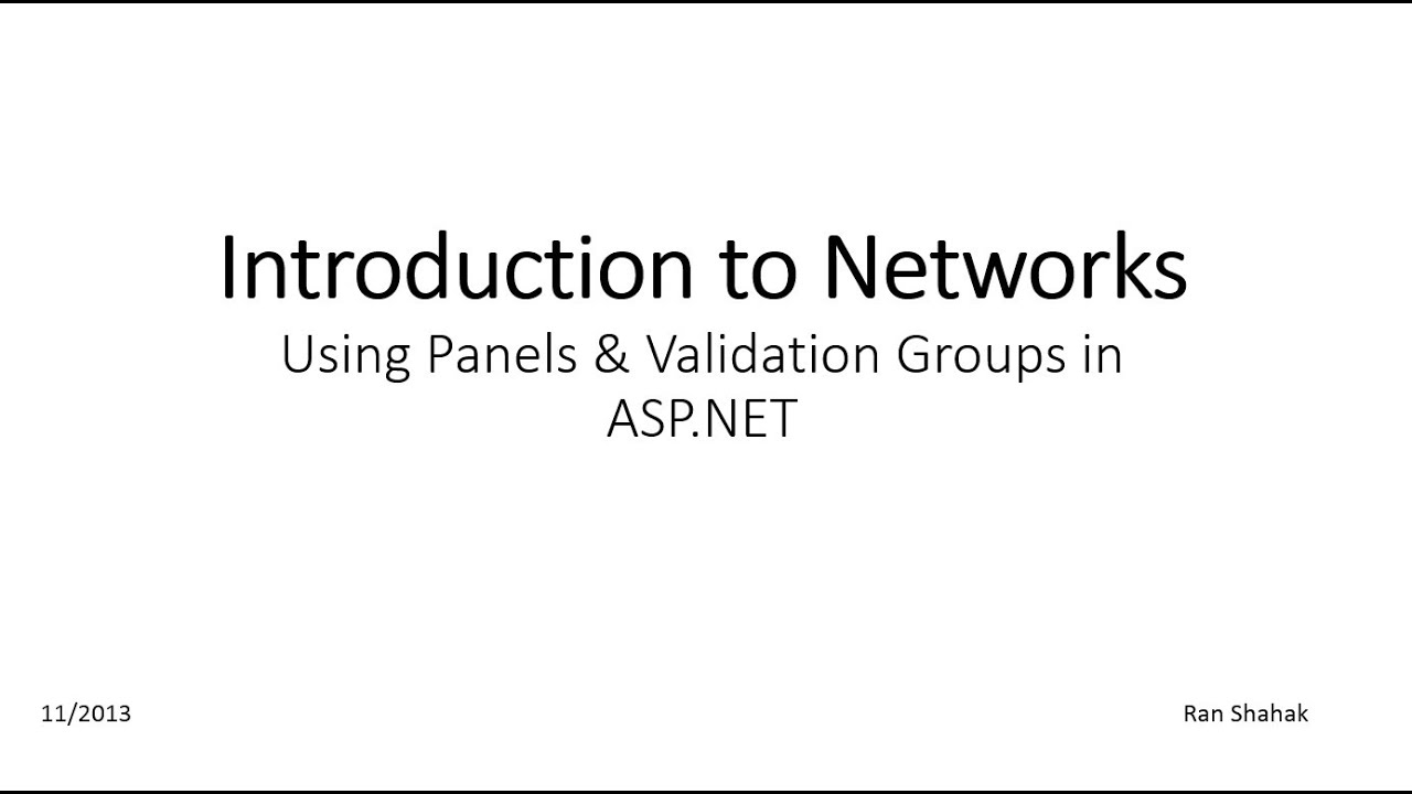 ASP.NET Panels And ValidationGroups - YouTube