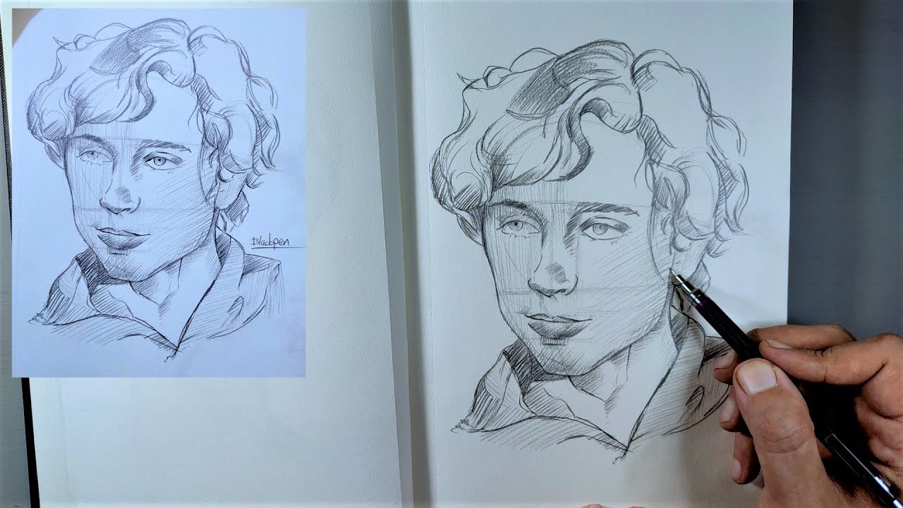 Drawing Practice - How to draw Portrait/ Drawing with Mechanic Pencil ...