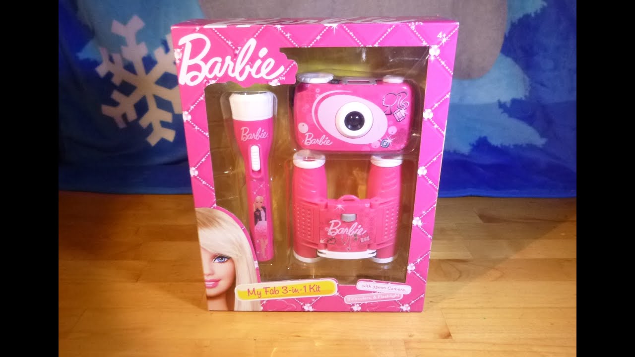 Barbie My Fab 3 in 1 Kit camera binoculars flashlight opening unboxing ...