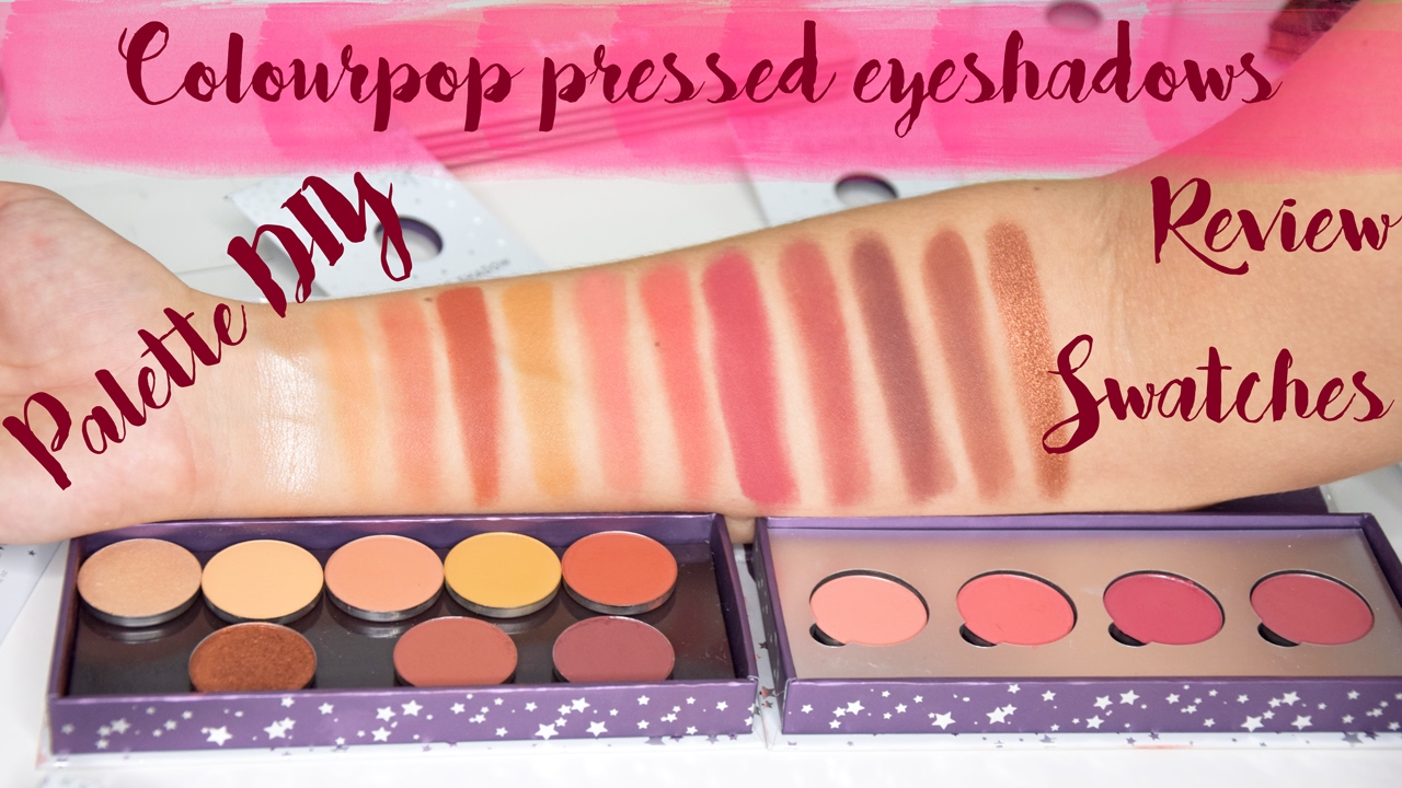 Colourpop Pressed Eyeshadows Review Swatches DIY palette - YouTube
