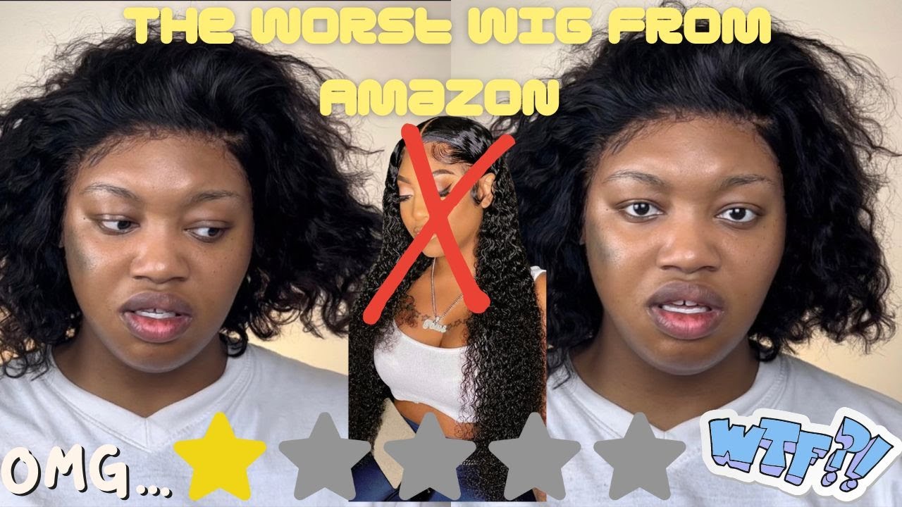 The Worst Wig From AMAZON‼️ 😳 | Curly Bob Wig Review | Failed Wig ...