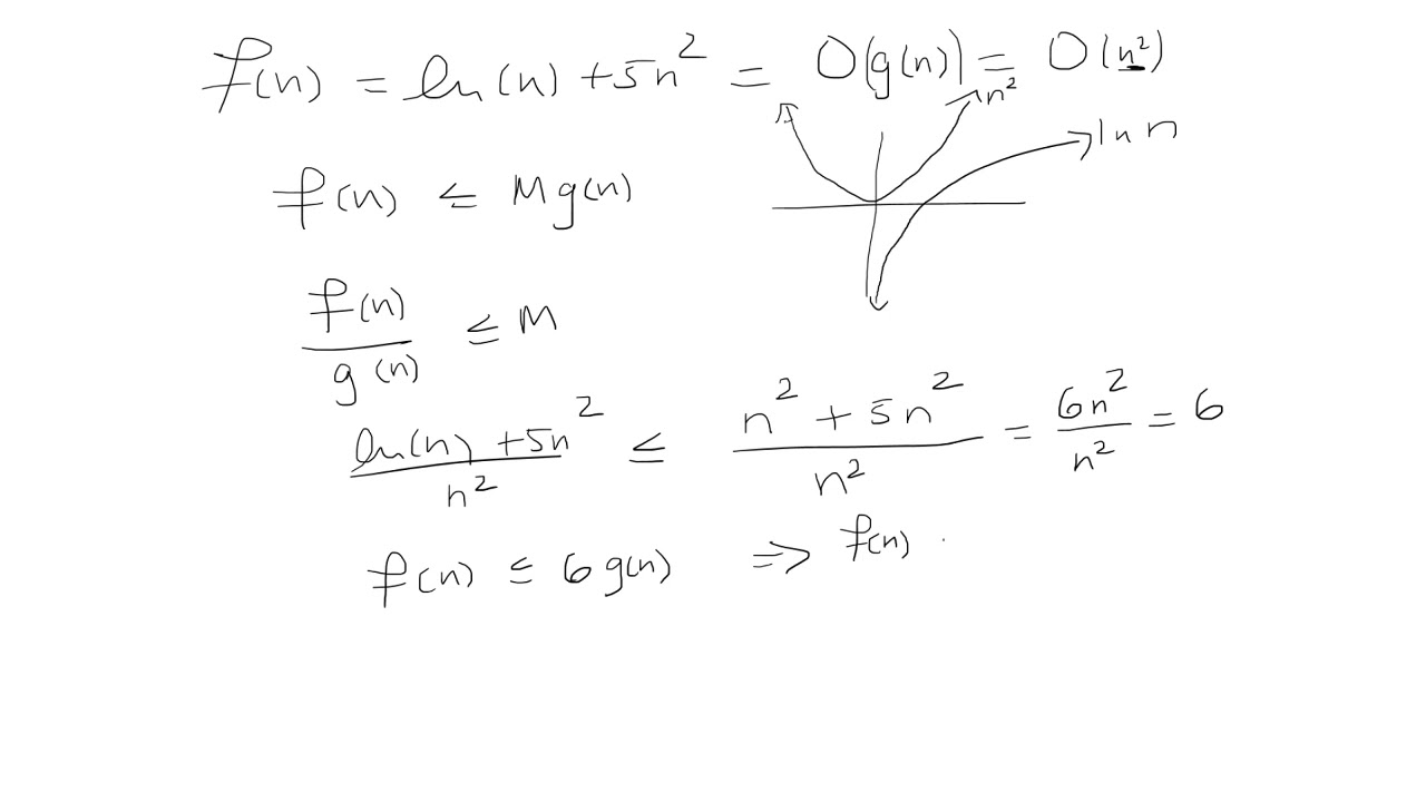 Big O: ln(n)+n^2, C(n+1,2) - YouTube