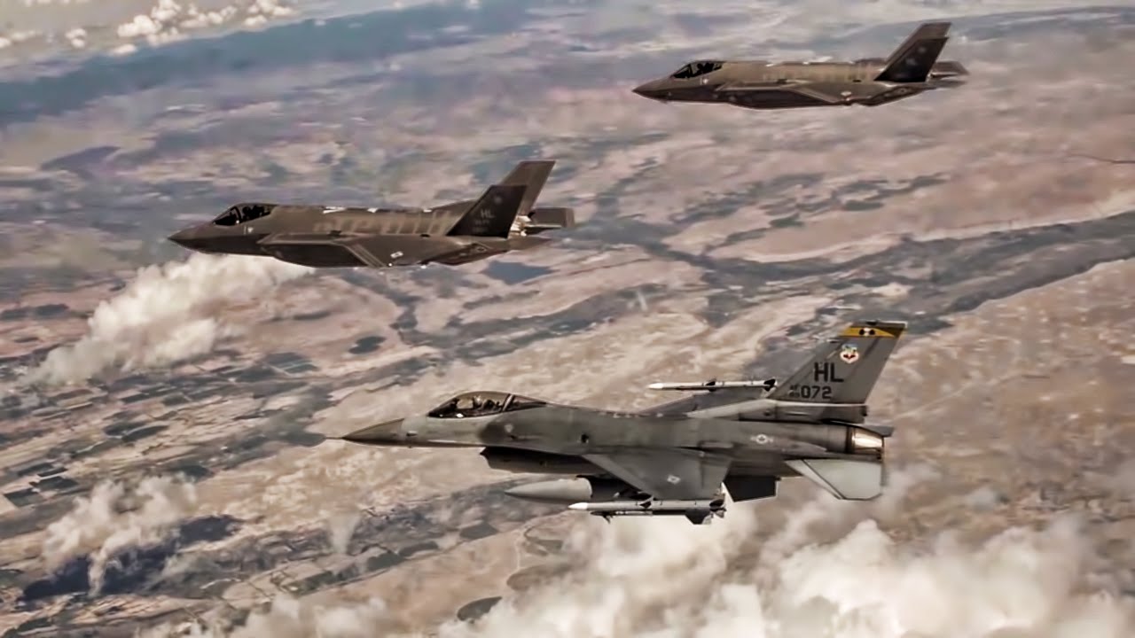 1st Two Combat Ready F-35s Arrive At Hill AFB • Aerial View - YouTube