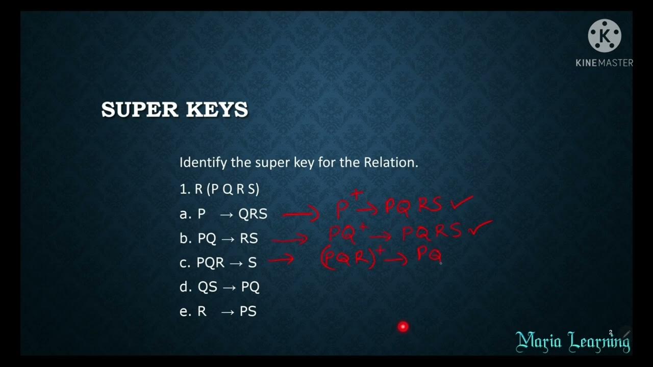 Lecture 29 - How to find Super Keys using Functional Dependency in DBMS in Tamil - YouTube