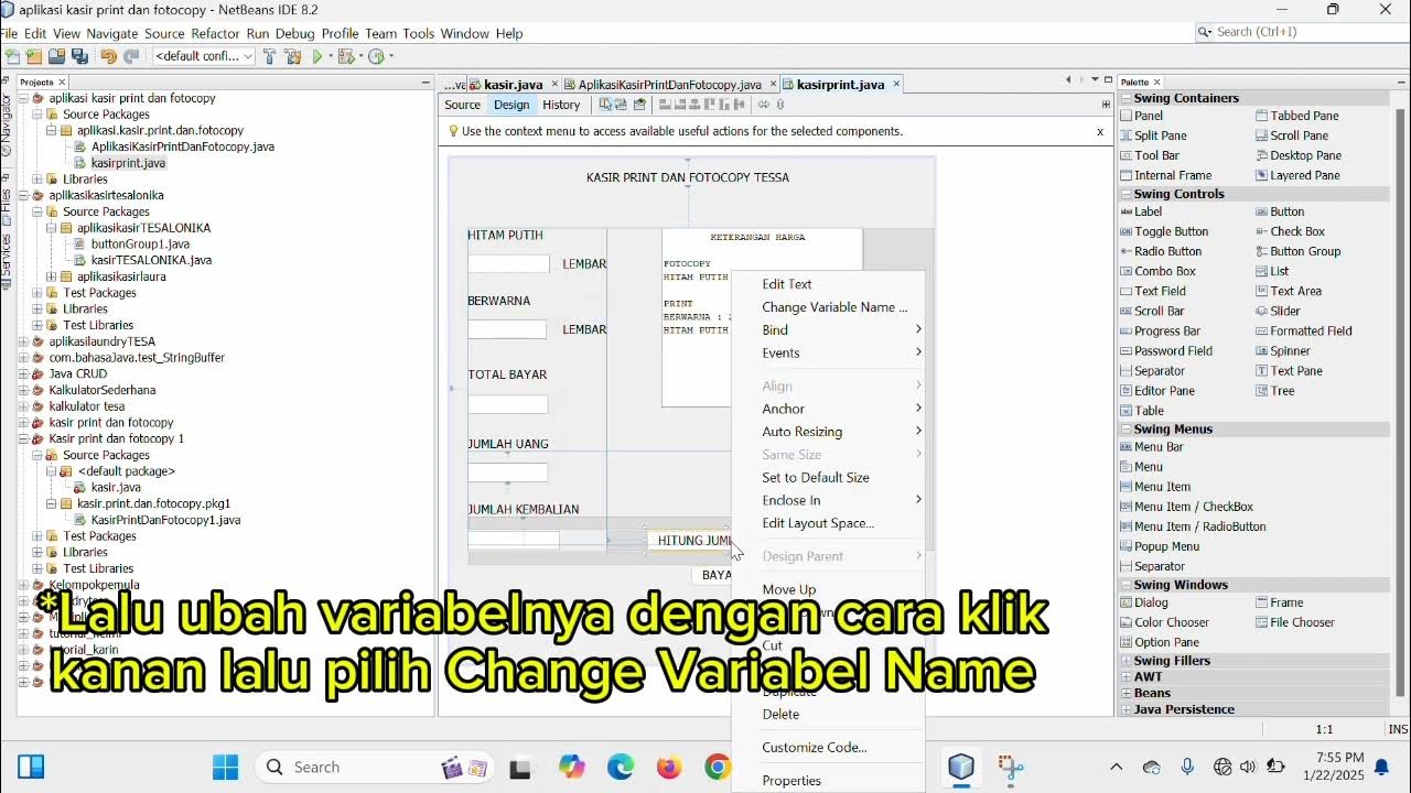 Membuat Aplikasi Kasir Print dan Fotocopy|Menggunakan Netbeans IDE 8.2 - YouTube