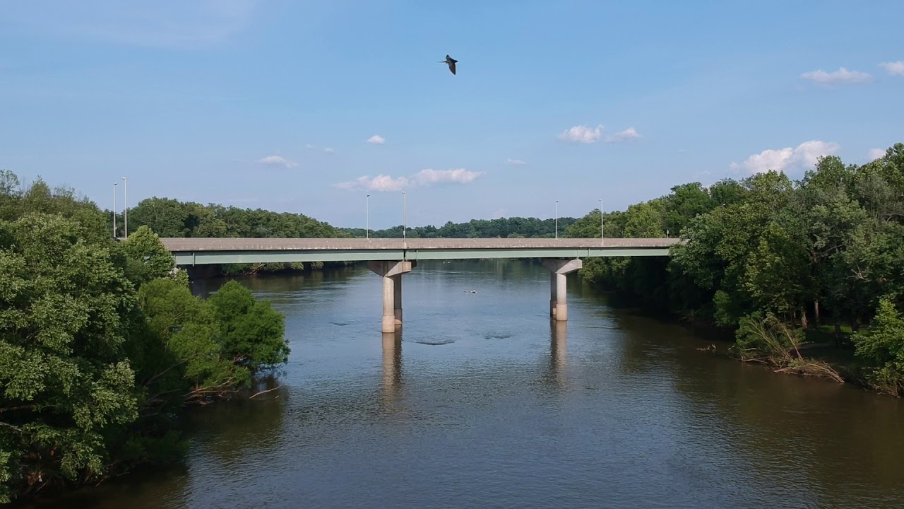 Drone over James River near Bosher's dam in Richmond, VA 6/16/18 - YouTube