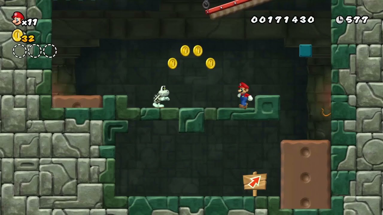 Mario Jumps On Dry Bones! | New Super Mario Bros. Wii - YouTube