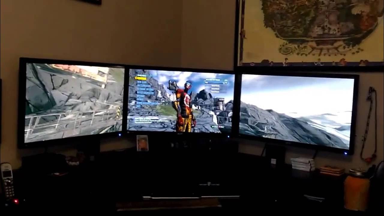 Borderlands 2 on Triple 27" Monitor setup - YouTube