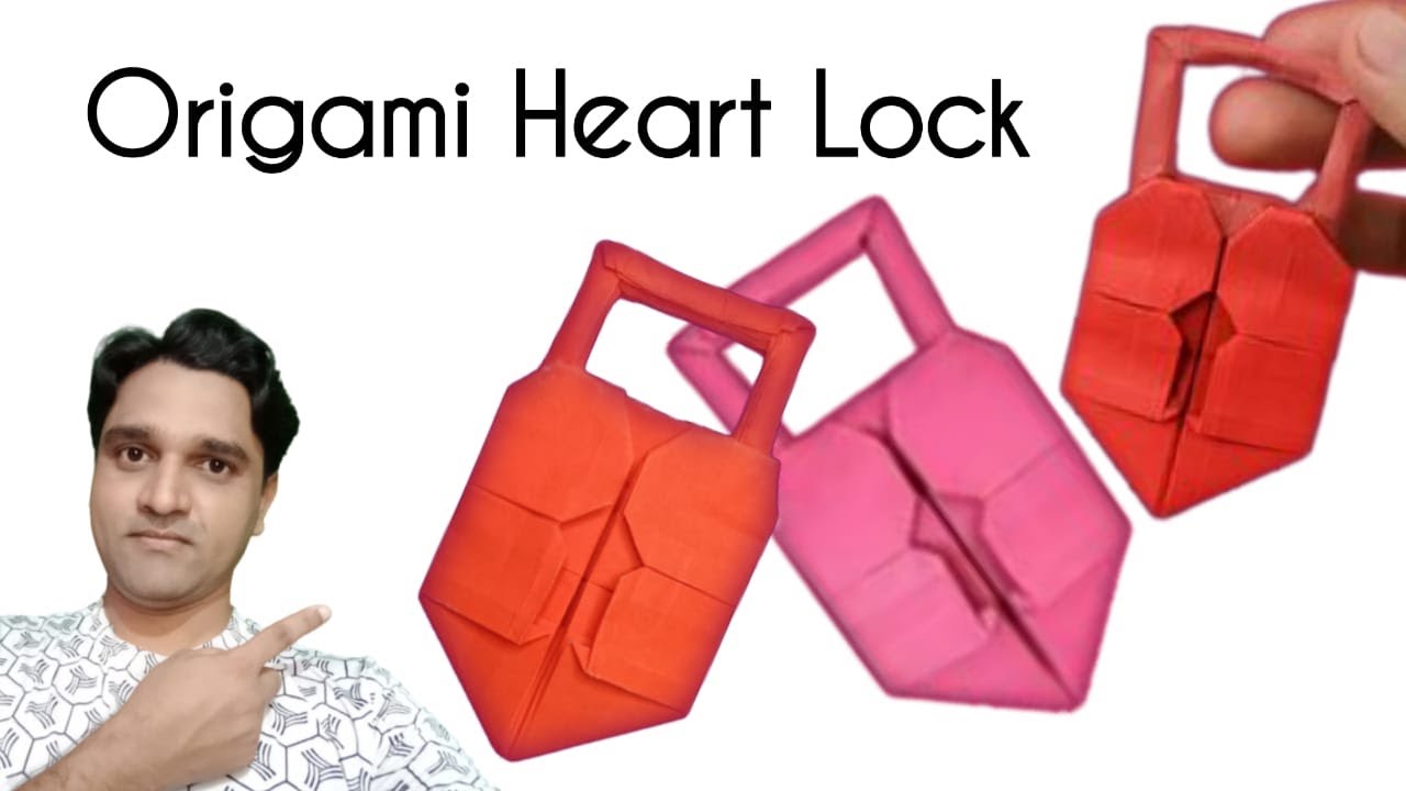 How To Fold Easiest Origami Heart Lock | Easy 3D Origami Heart Lock ...