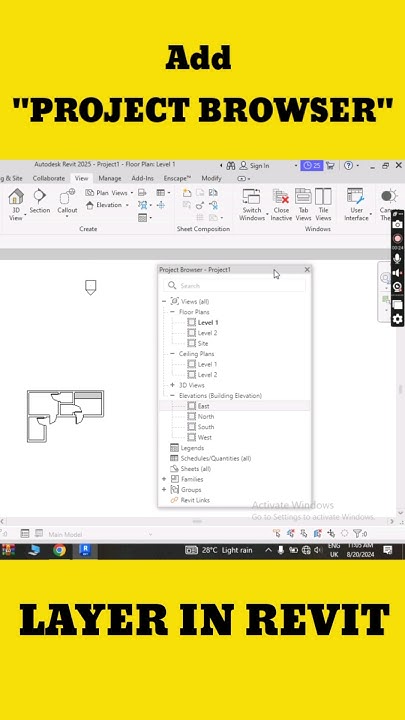 Add PROJECT BROWSER Layer In Revit #revit #architecture #deepakverma ...