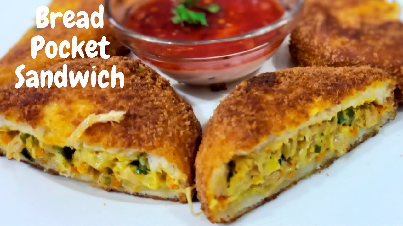 Bread Pocket Sandwich | Chicken Mayo Bread Pockets | Easy Bread Recipes ...