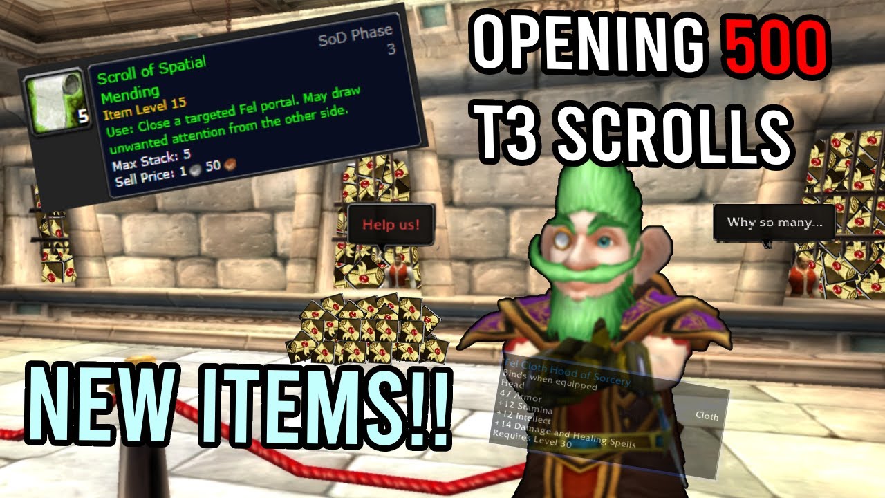 Opening 500 T3 Mage Scrolls | New Item - Spacial Mending! | KallTorak ...