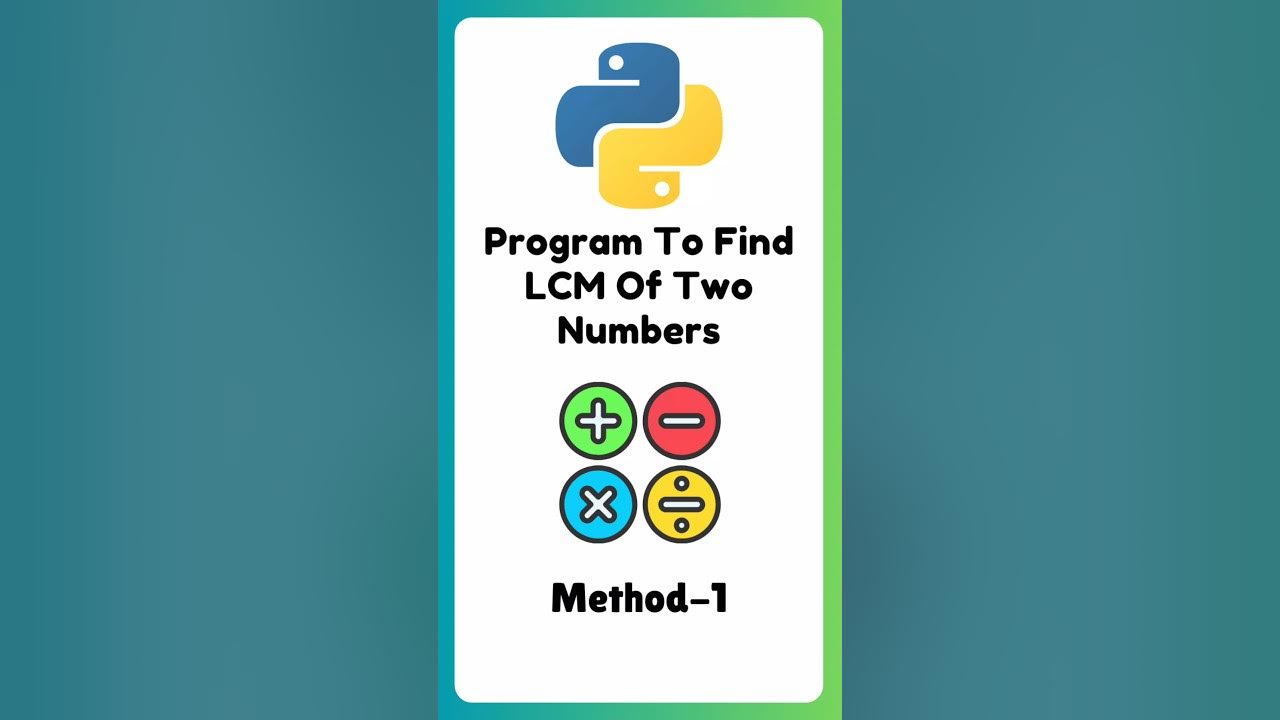 Python Program To Find LCM Of Two Numbers | Python For Beginners | #python - YouTube