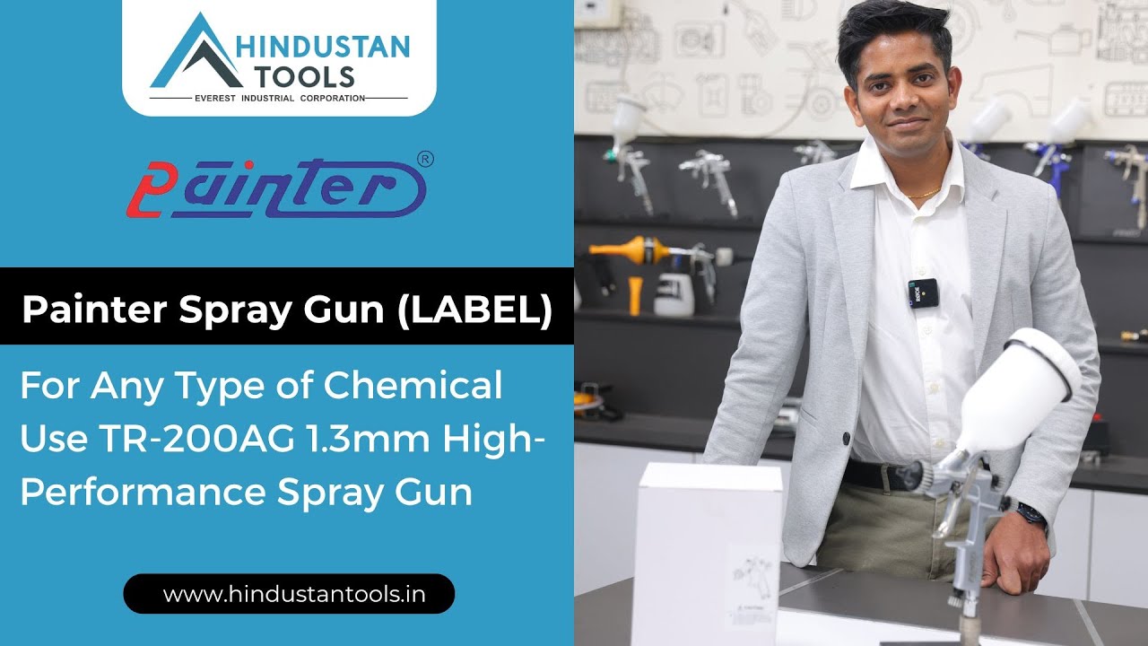 Painter Spray Gun (LABEL) for Any Type of Chemical Use TR-200AG 1.3mm ...