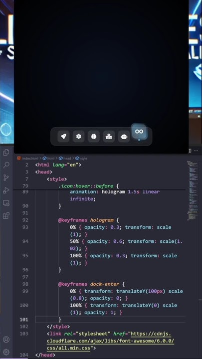 Futuristic macOS Dock with Holographic Icons - CSS Only #coding #frontendcourse #webdevelopment ...