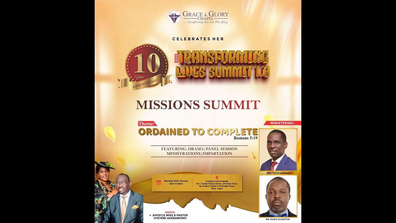 TRANSFORMING LIVES SUMMIT 1.O II MISSIONS SUMMIT II 20TH JAN. 2025 ...