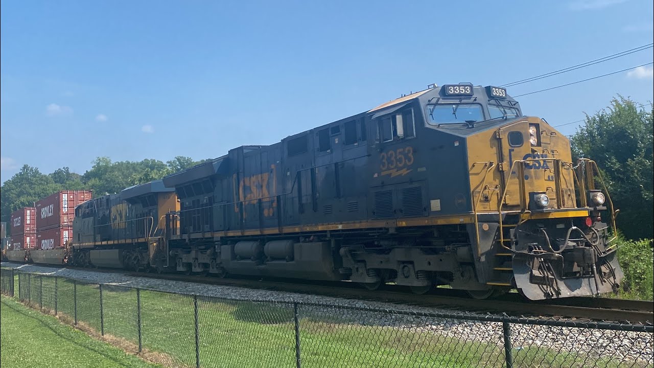 CSX ET44AH 3353 leads slow I038. 7-1-2023 - YouTube